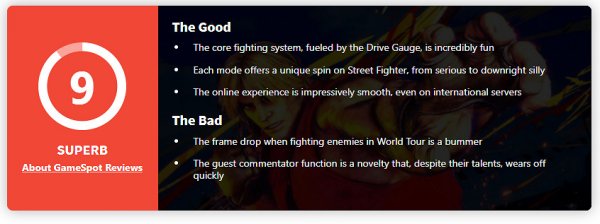 《快打旋風6》媒體評測解禁：M站均分93 IGN評分9分_18183新遊戲