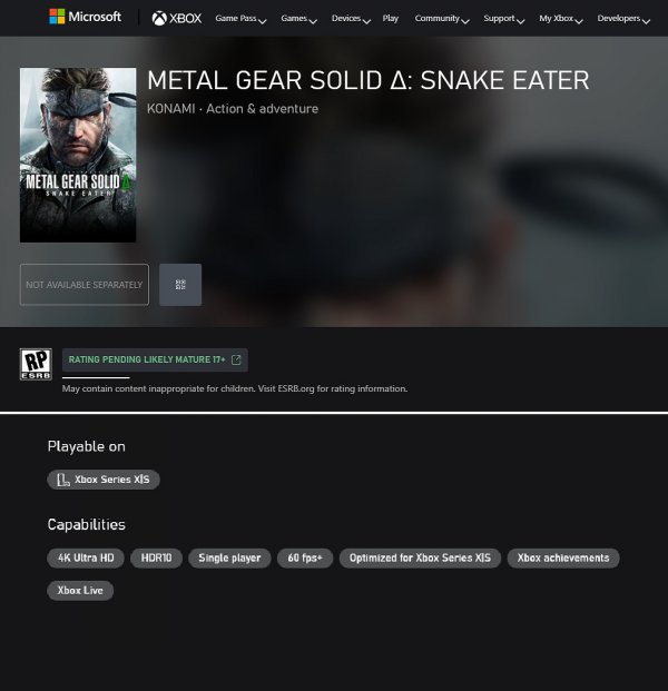 《潛龍諜影3重製版》現已上線PS和Xbox商店頁面_18183新遊戲