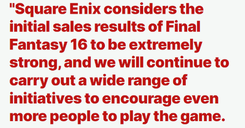 SE稱贊《FF16》初期銷量：勢頭非常強勁_18183新遊戲