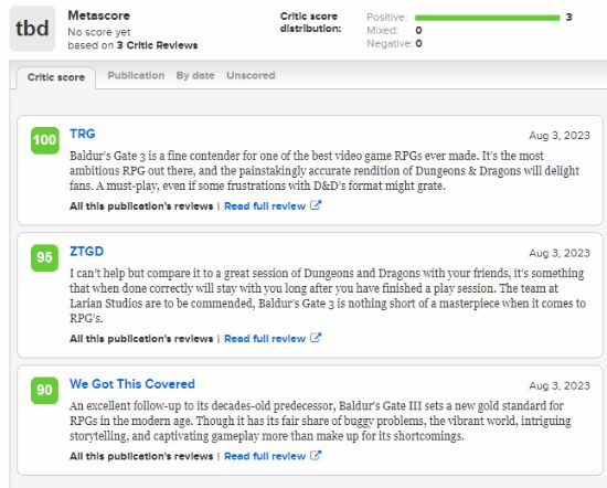 《博德之門3》M站首批評價：必玩的RPG作品!_18183新遊戲