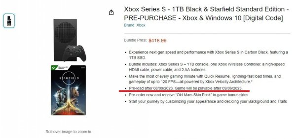 亞馬遜商店顯示：《星空》XSX|S版將於8月9日開啟預載_18183新遊戲