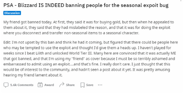 零容忍!暴雪開始封禁《暗黑4》惡意卡bug玩家_18183新遊戲