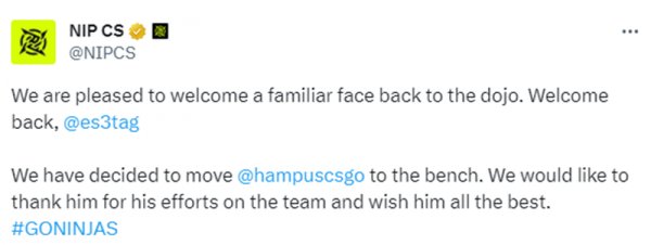 CS2|NIP官宣下放hampus_18183新遊戲